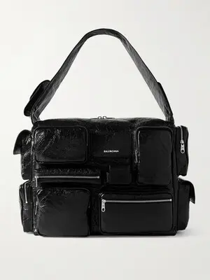 Balenciaga Superbusy Large Cracked-leather Tote Bag - Black