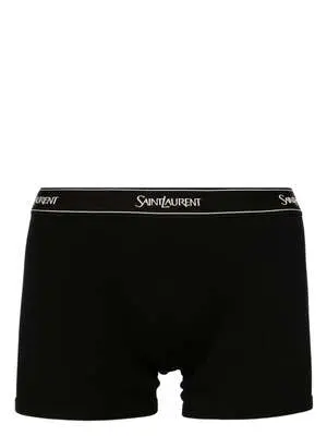 Saint Laurent Logo-waistband Fine-ribbed Boxers