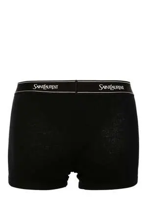 Saint Laurent Logo-waistband Fine-ribbed Boxers