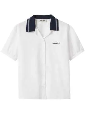 Miu Miu Logo-embroidered Poplin Shirt