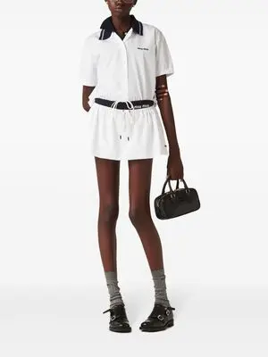 Miu Miu Logo-embroidered Poplin Shirt