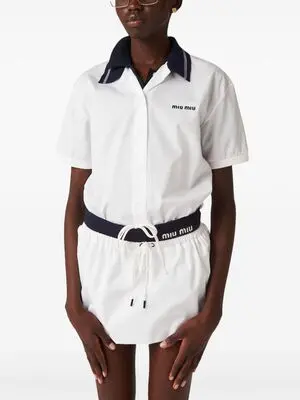 Miu Miu Logo-embroidered Poplin Shirt
