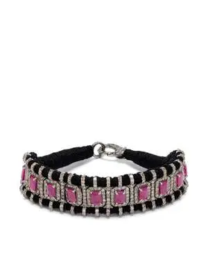 Jia Jia Ruby And Diamond Bracelet - Silver