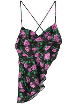 CHIARA FERRAGNI Floral Asymmetric Tank Top