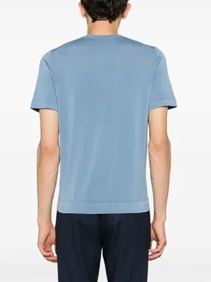 DRUMOHR Crew Neck Short-sleeve Jumper - Blue