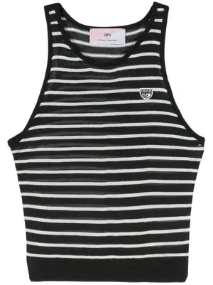 CHIARA FERRAGNI Eyelike-patch Striped Top