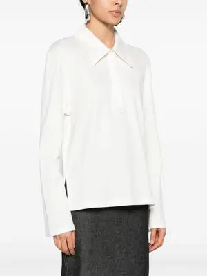 COURREGES Piqué Cotton Polo Shirt - White