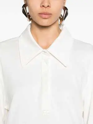 COURREGES Piqué Cotton Polo Shirt - White