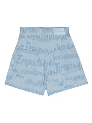Emporio Armani Logo-print Chambray Shorts