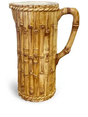 LES-OTTOMANS Bamboo Ceramic Jug - Brown