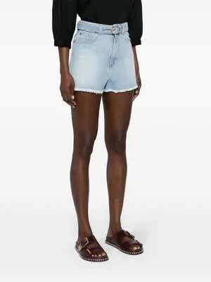 TWINSET Belted Denim Shorts