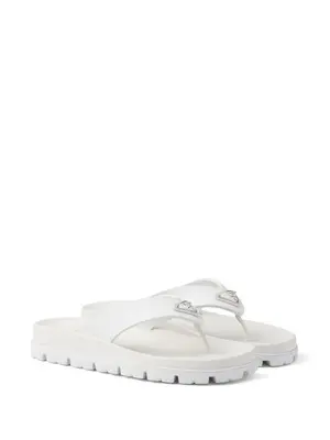 Prada Triangle-logo Flip Flops - White