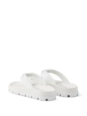 Prada Triangle-logo Flip Flops - White