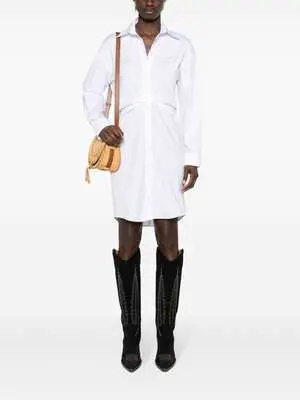 Pinko Eyelet-detail Cotton Shirtdress
