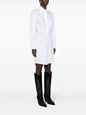 Pinko Eyelet-detail Cotton Shirtdress