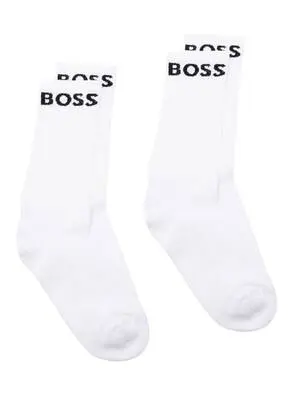 BOSS Logo-print Ankle Socks - White
