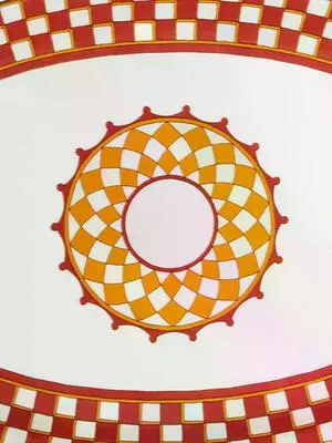 La DoubleJ Geometric-print Porcelain Platter - Orange