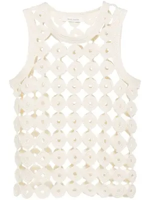 WALES BONNER Stanza Cotton Vest - Neutrals