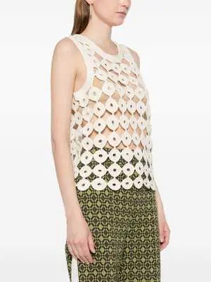 WALES BONNER Stanza Cotton Vest - Neutrals