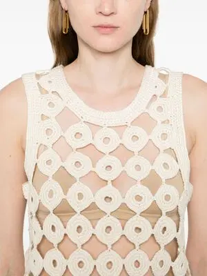 WALES BONNER Stanza Cotton Vest - Neutrals