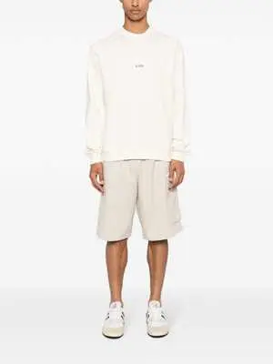 MSGM Logo-print Cotton Sweatshirt - Neutrals