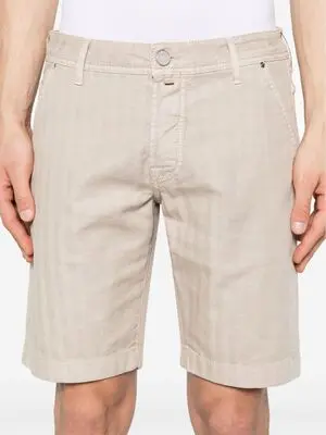 Jacob Cohen Lou Herringbone Shorts - Neutrals