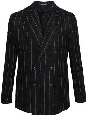 Tagliatore Pinstriped Double-breasted Blazer - Blue