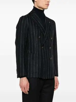 Tagliatore Pinstriped Double-breasted Blazer - Blue