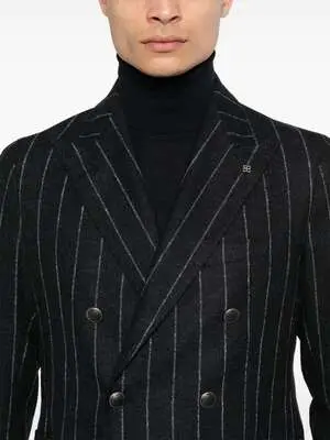 Tagliatore Pinstriped Double-breasted Blazer - Blue
