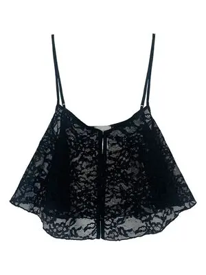 FLEUR DU MAL Venus Flutter Lace Camisole - Black