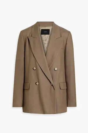 JOSEPH Jaden Double-breasted Twill Blazer - Taupe
