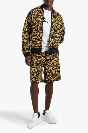 Versace Printed Jersey Drawstring Shorts