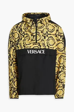 Versace Printed Shell Halfzip Hooded Jacket