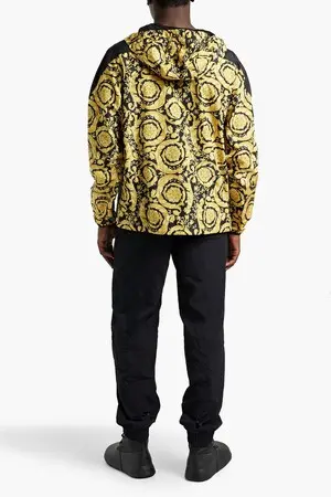 Versace Printed Shell Halfzip Hooded Jacket