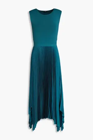 JOSEPH Dera Asymmetric Pleated Midi Dress