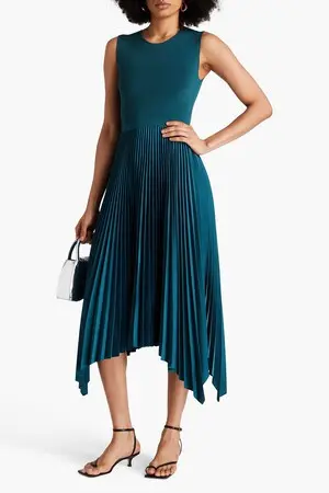 JOSEPH Dera Asymmetric Pleated Midi Dress
