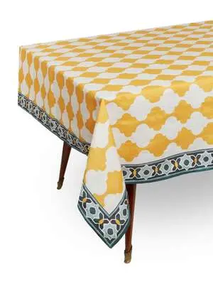 La DoubleJ Plaza Linen Tablecloth - Yellow