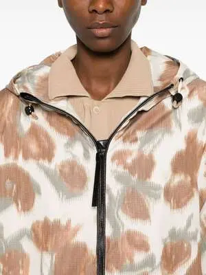 Moncler Cardabelle Printed Hooded Jacket - Neutrals