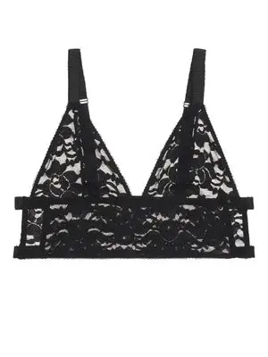 ANINE BING Violet Floral-lace Bralette - Black
