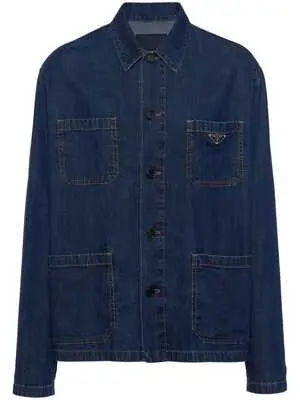 Prada Multi-pocket Washed-denim Jacket