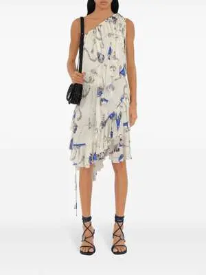 Burberry Chain-print Asymmetric Dress