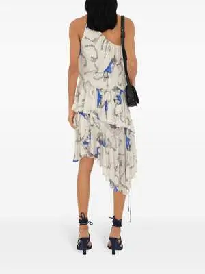 Burberry Chain-print Asymmetric Dress