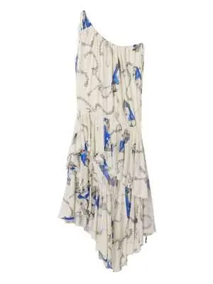 Burberry Chain-print Asymmetric Dress