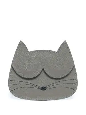 STUDIO CHOFAKIAN Cat-face Leather Card Holder - Grey