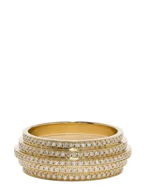 AZLEE 18kt Yellow 5-tier Diamond Band - Gold