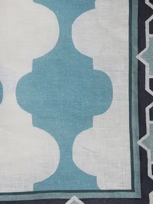 La DoubleJ Plaza Linen Tablecloth - Blue