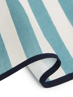 La DoubleJ Stripe Linen Napkins - Blue
