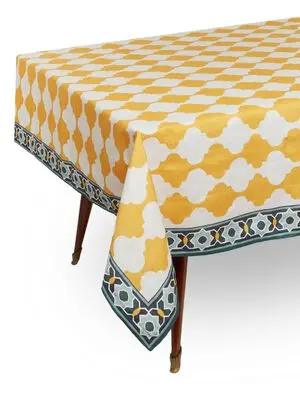 La DoubleJ Plaza Linen Tablecloth - Yellow