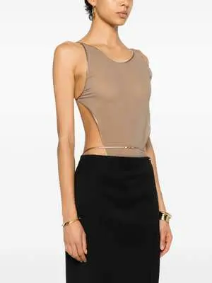 Saint Laurent Backless Georgette Bodysuit
