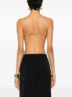 Saint Laurent Backless Georgette Bodysuit